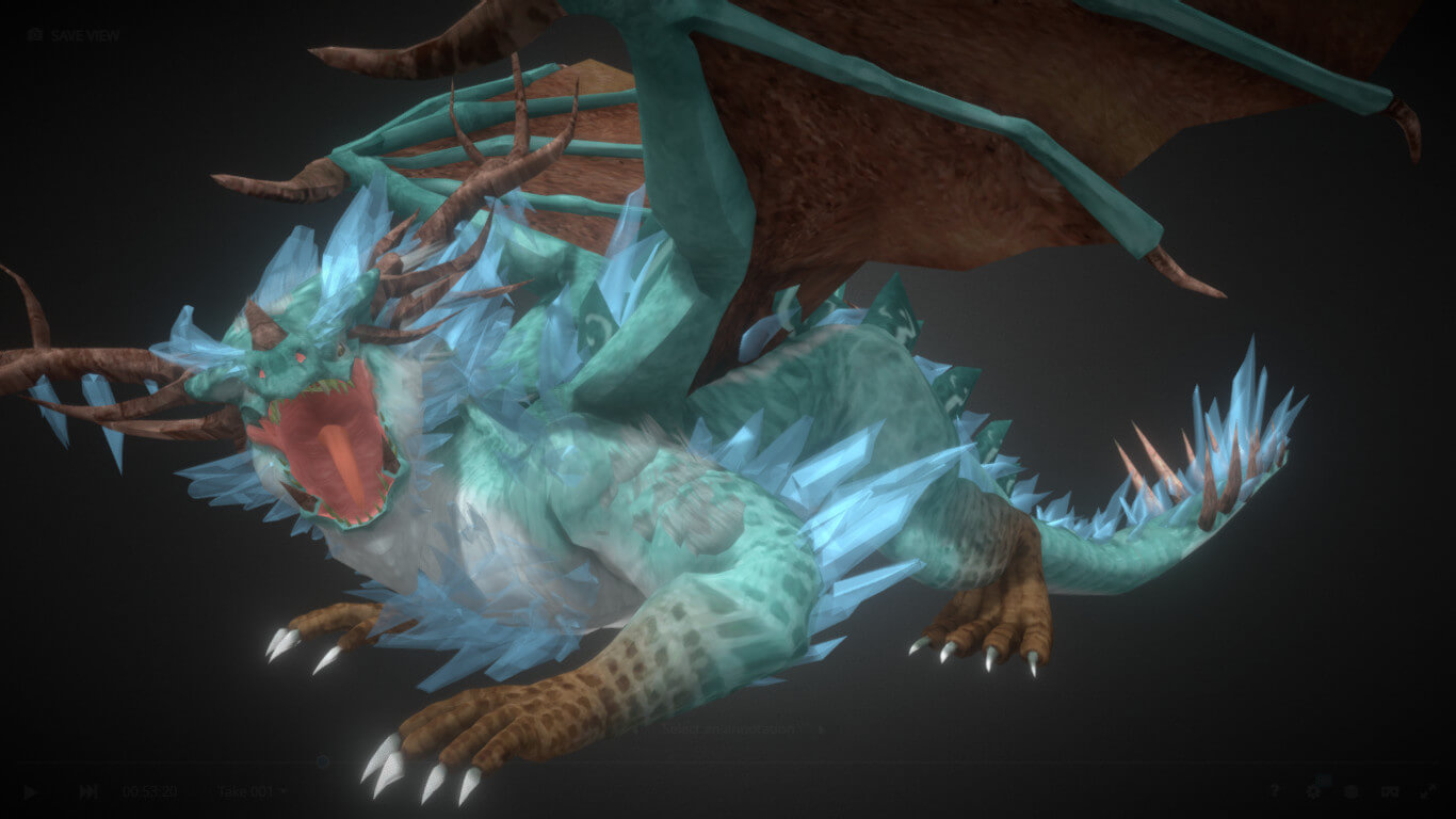 Ice Elemental Dragon - 3D Model by Centauro5legs