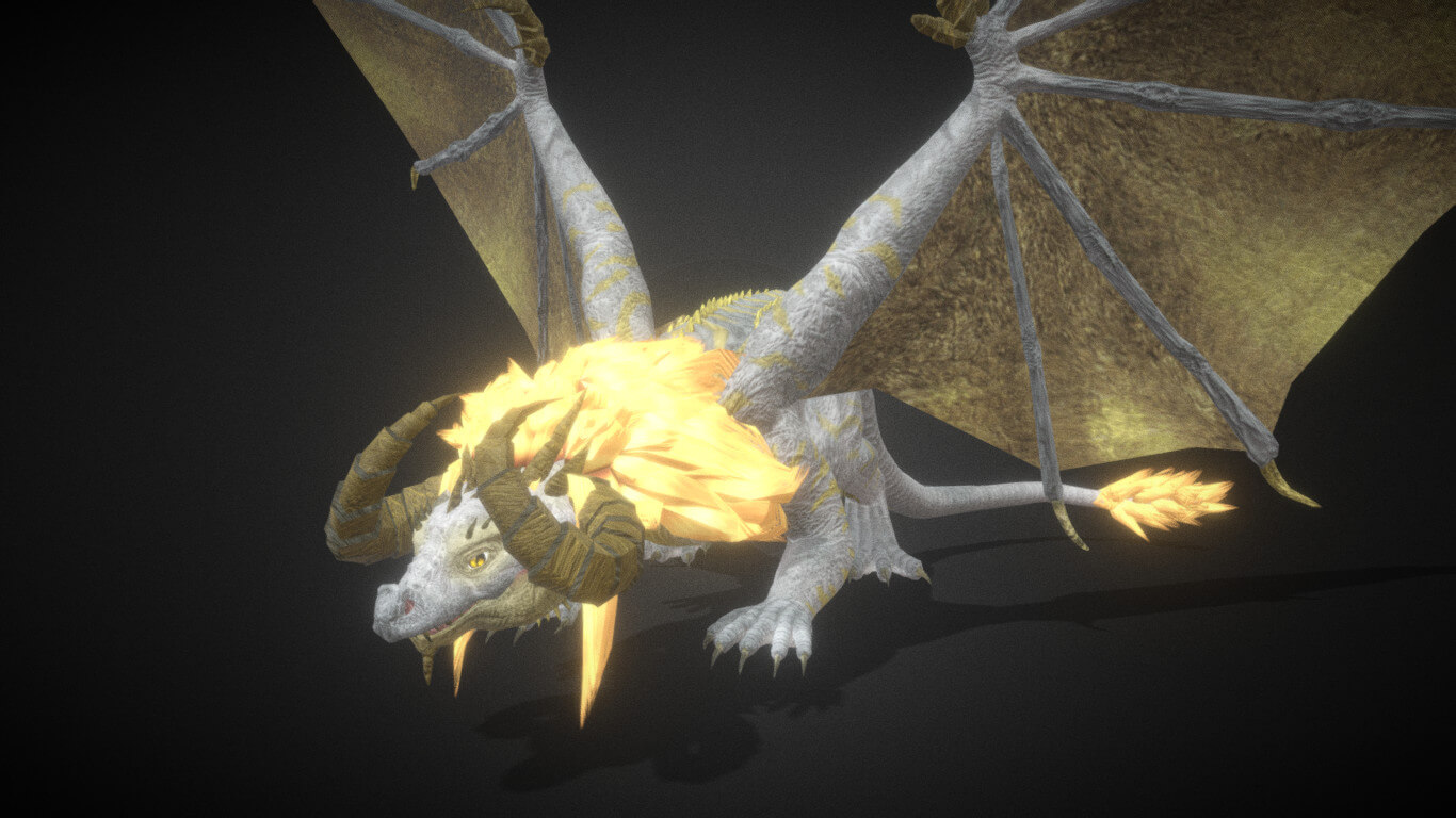 Light Elemental Dragon - 3D Model by Centauro5legs