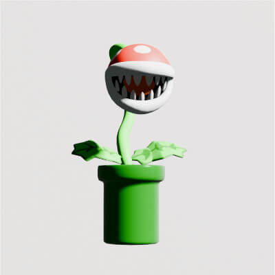 Mario Bros Planta - Free 3D Model by cesar3dmetal