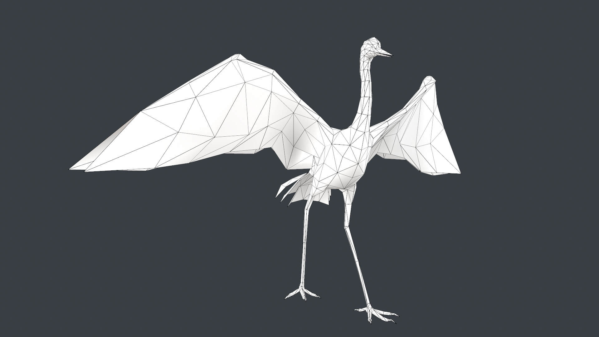 Animated Crane Bird - 3D Model by cg-bob