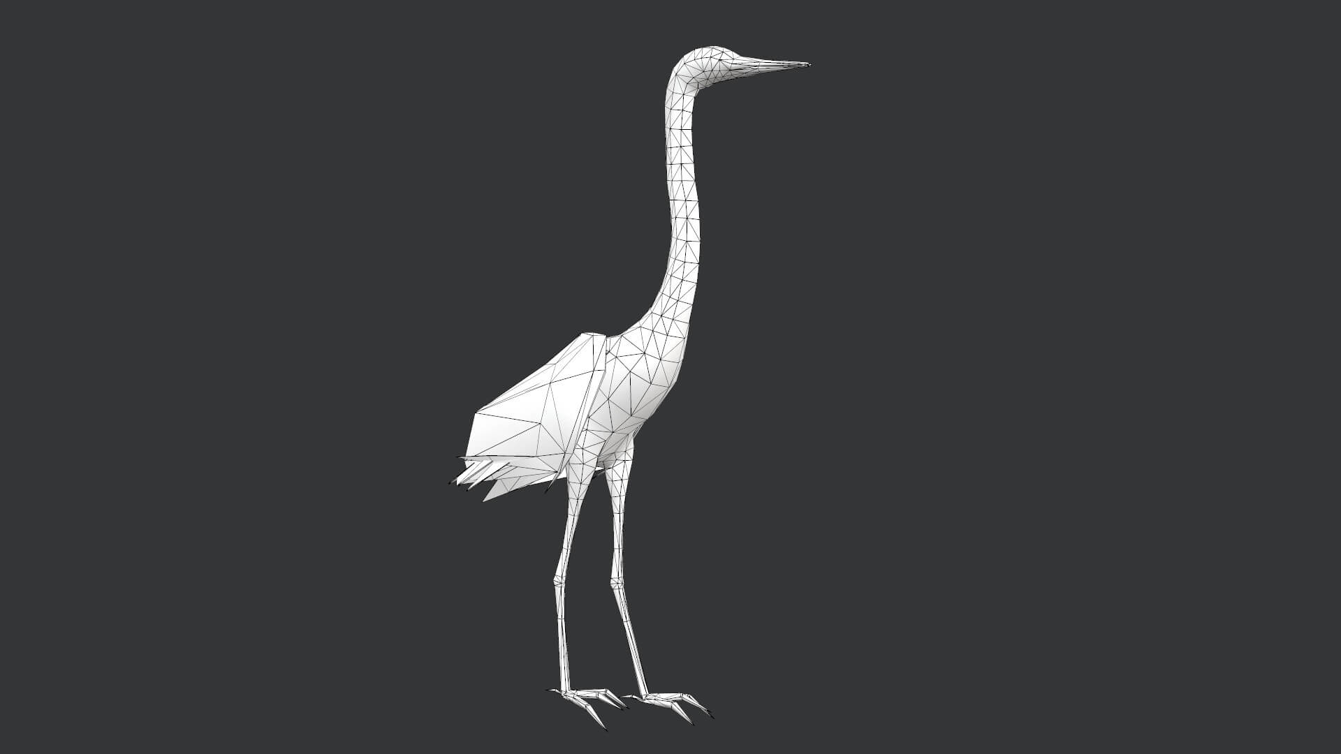 Animated Egret - 3D Model by cg-bob