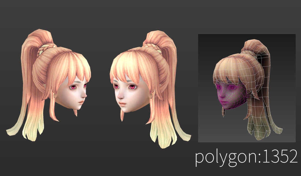 Hair Hair Style Girl Short Hair Long Hair Dye 2 - 3D Model by cg-bob