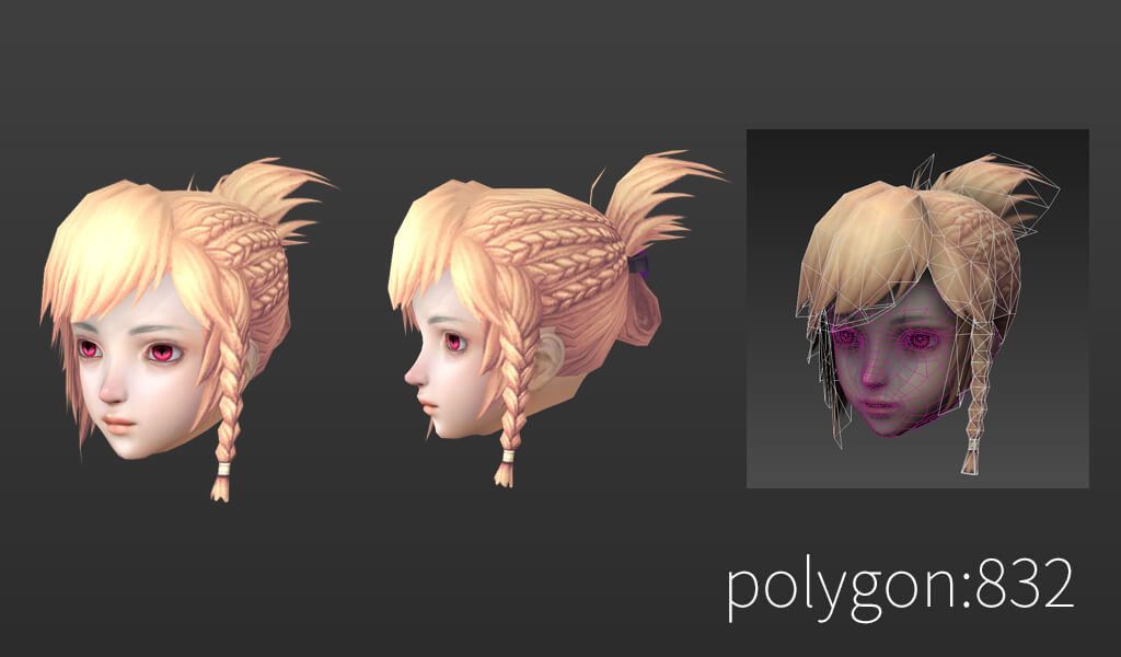 Hair Hair Style Girl Short Hair Long Hair Dye 2 - 3D Model by cg-bob