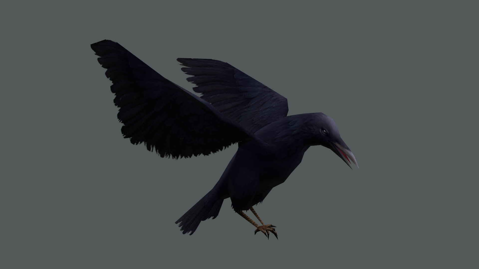 Low Poly Animated Crow - 3D Model by cg-bob