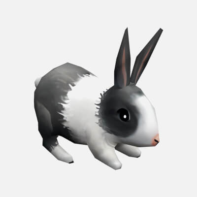 Animated Low Poly Rabbit - 3D Model by cg-monster