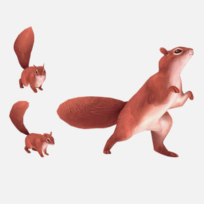 Rigged Animated Squirrel Chipmunk Chippy - 3D Model by cg-monster