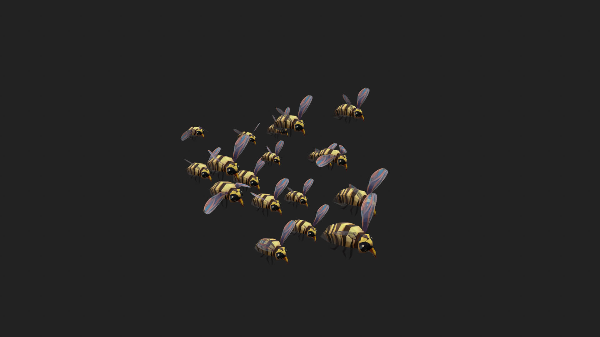 Swarm Bee Wasp - 3D Model by cg-monster