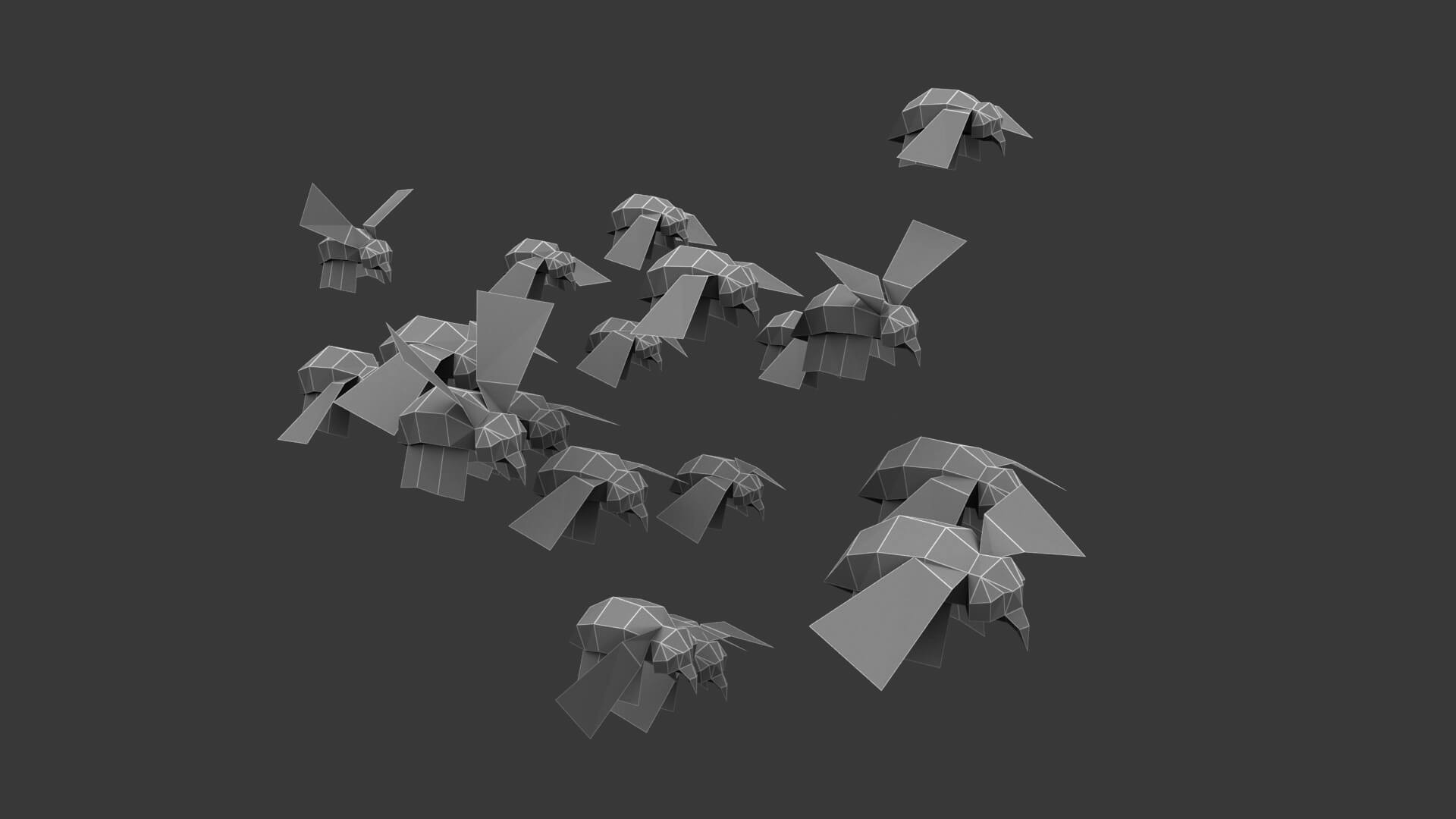 Swarm Bee Wasp - 3D Model by cg-monster