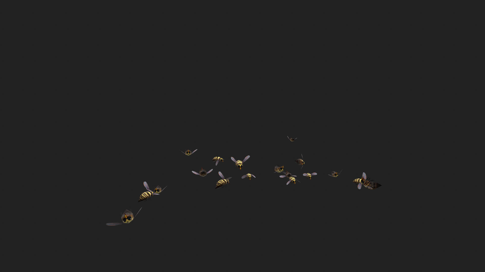 Swarm Bee Wasp - 3D Model by cg-monster