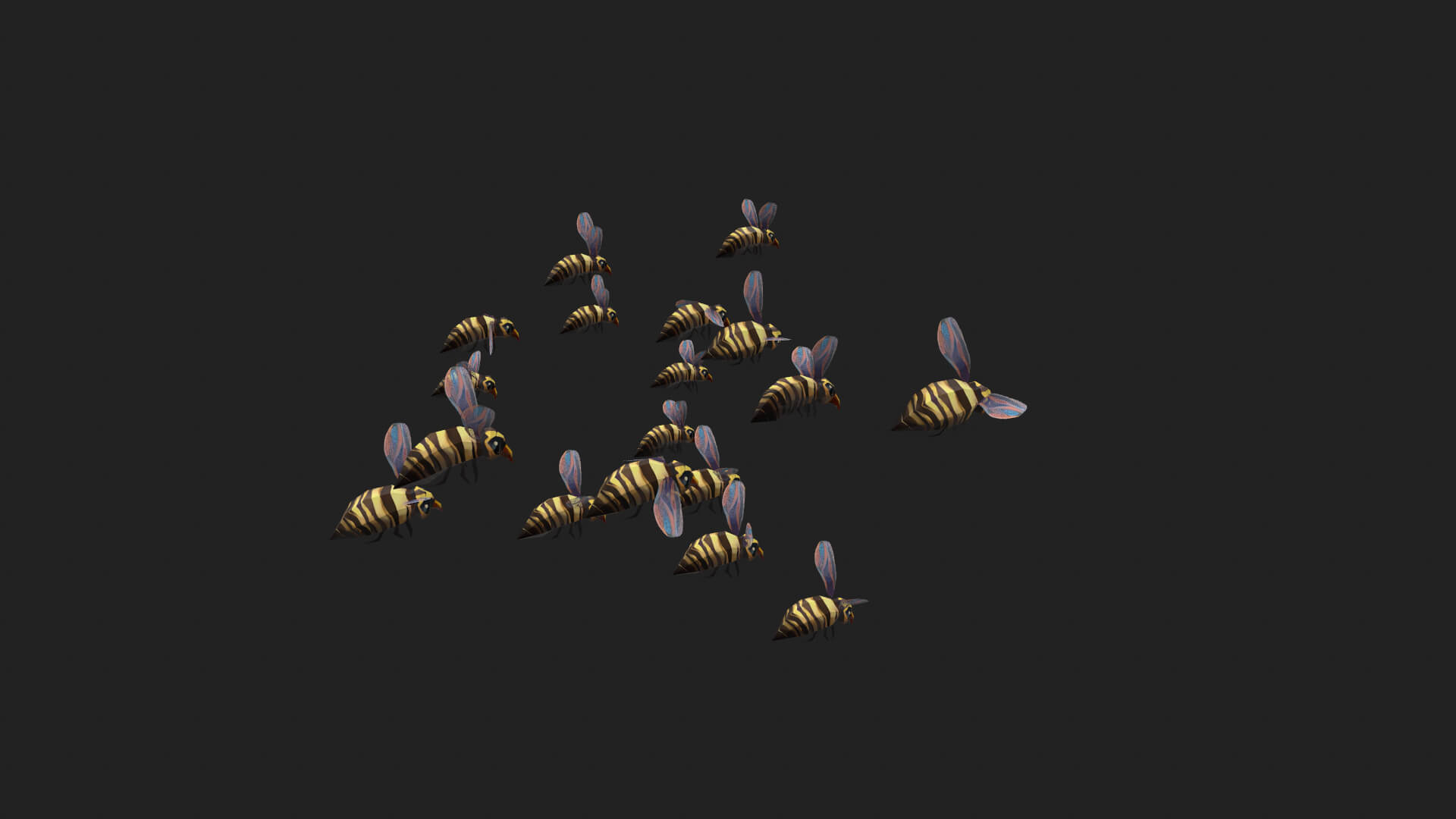 Swarm Bee Wasp - 3D Model by cg-monster