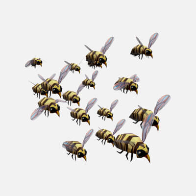Swarm Bee Wasp - 3D Model by cg-monster