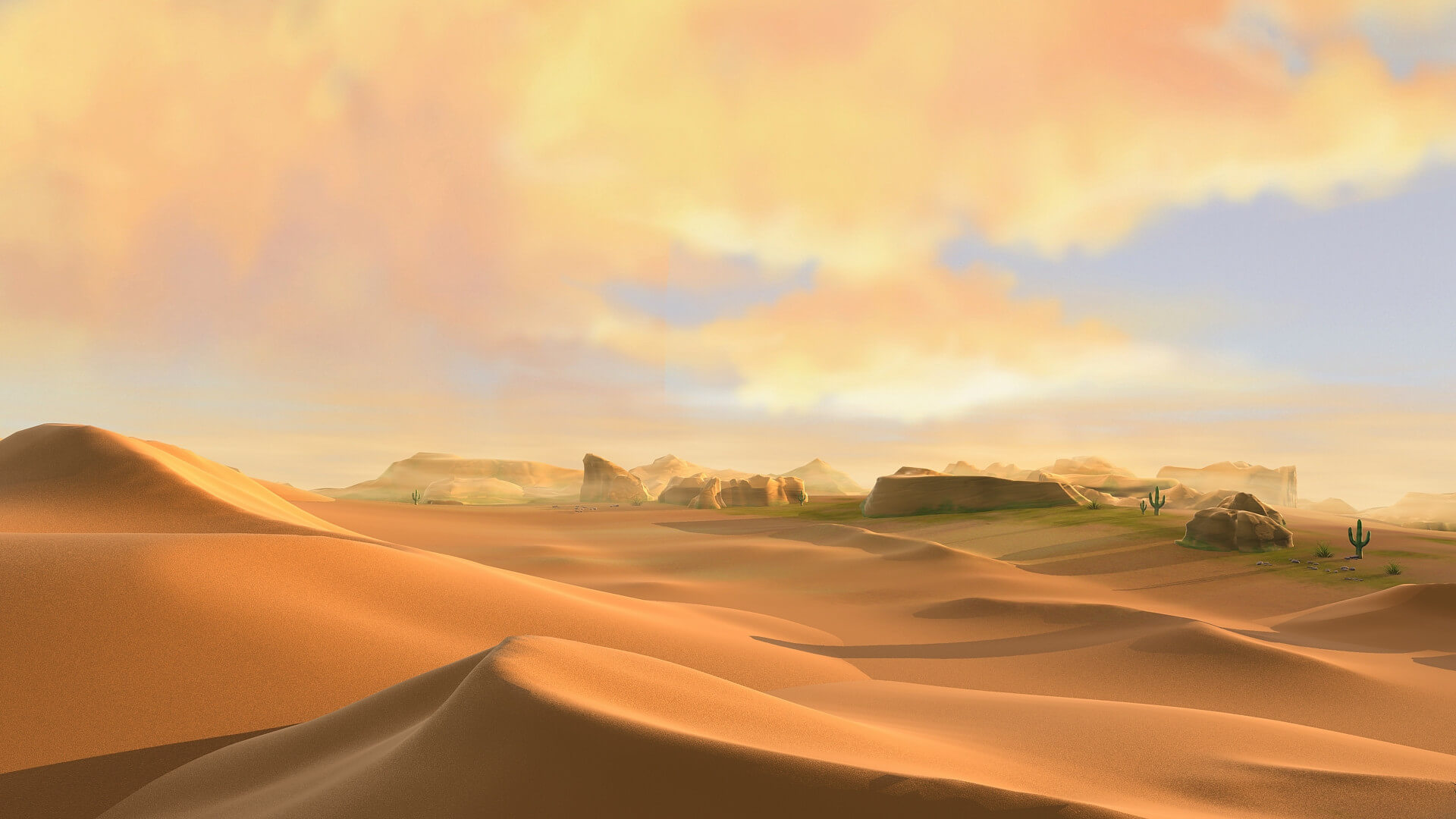 Desert Sand Desert Oasis Wilderness - 3D Model by cg-shop-boy