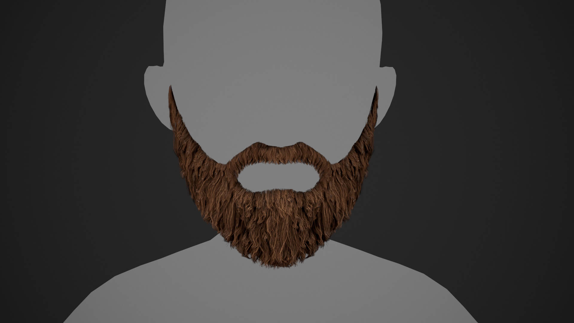 Facial Hair Cards Style 1 - Full Beard 1 3D Model by CG StudioX