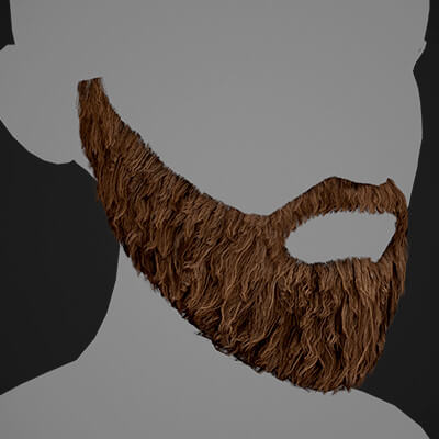 Facial Hair Cards Style 1 - Full Beard 1 3D Model by CG StudioX