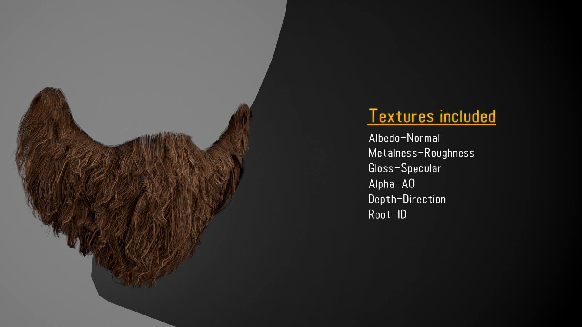 Facial Hair Cards Style 3 - Goatee Beard 3D Model by CG StudioX