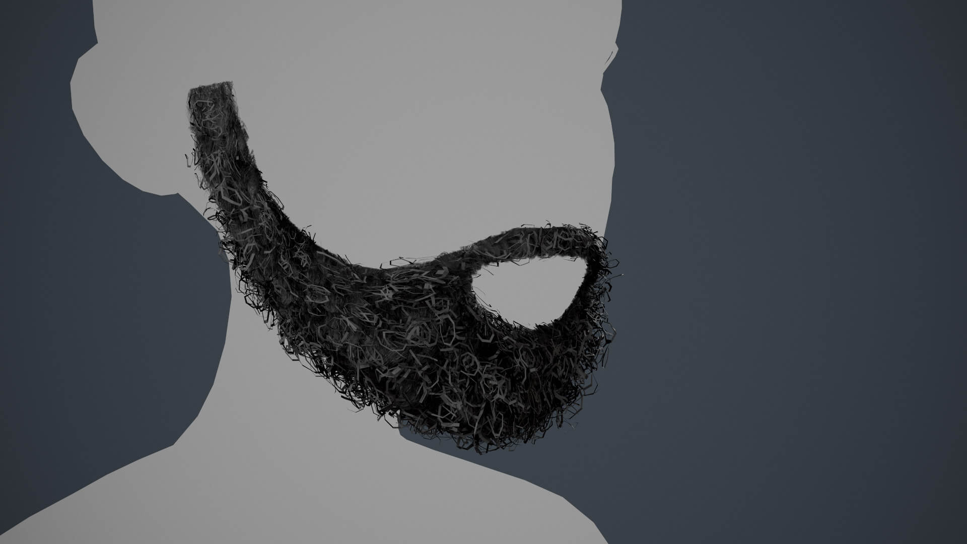Facial Hair Cards Style 7 - Full Curly Beard 3D Model by CG StudioX