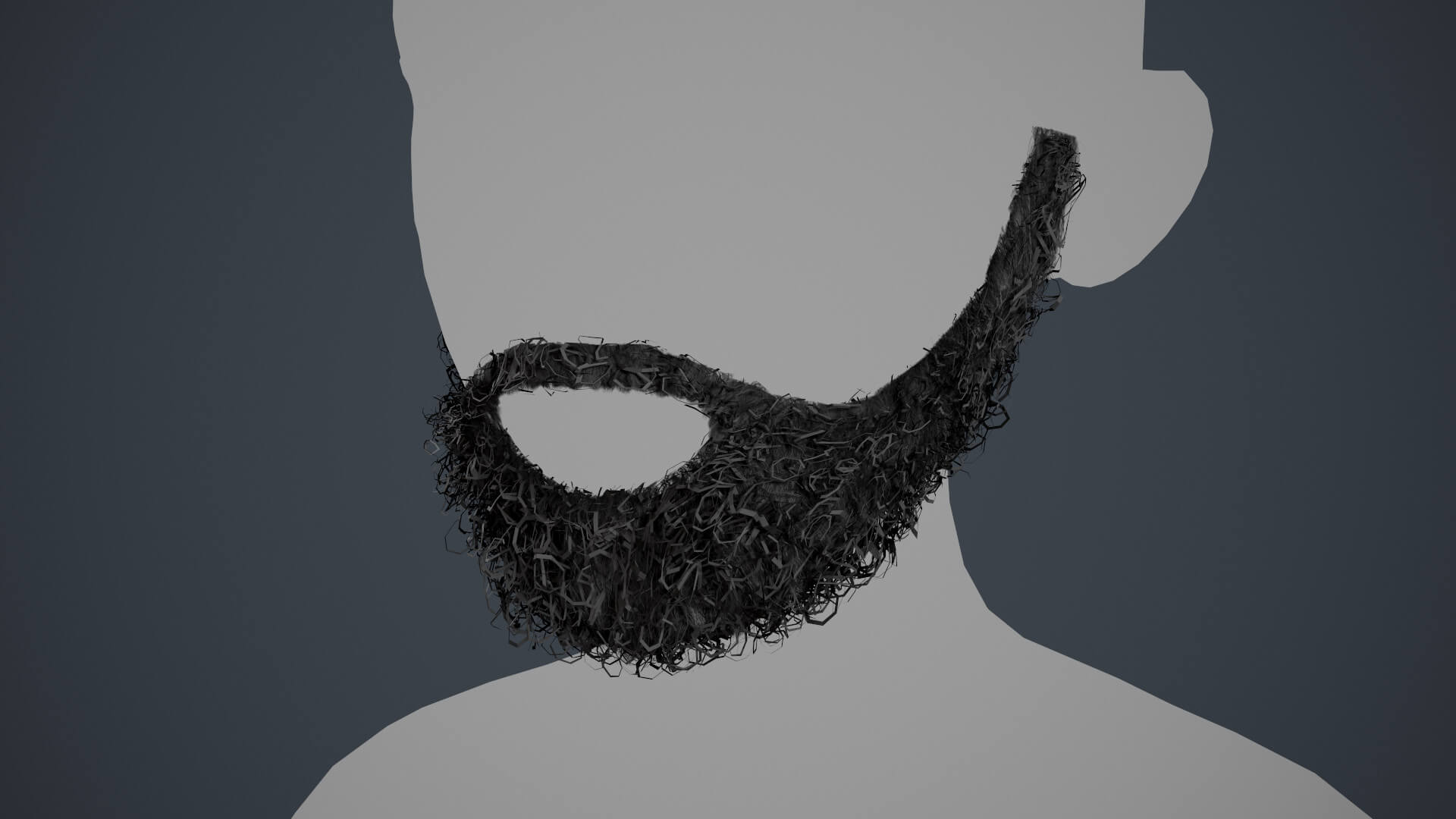 Facial Hair Cards Style 7 - Full Curly Beard 3D Model by CG StudioX