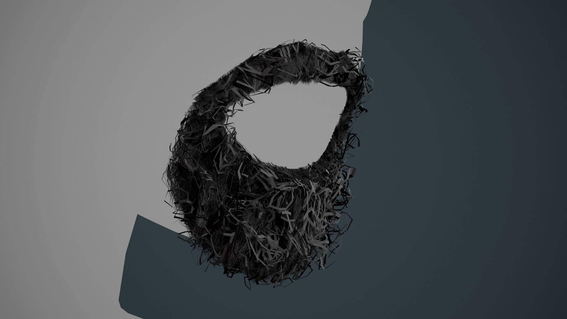 Facial Hair Cards Style 8 - Curly Circle Beard 3D Model by CG StudioX
