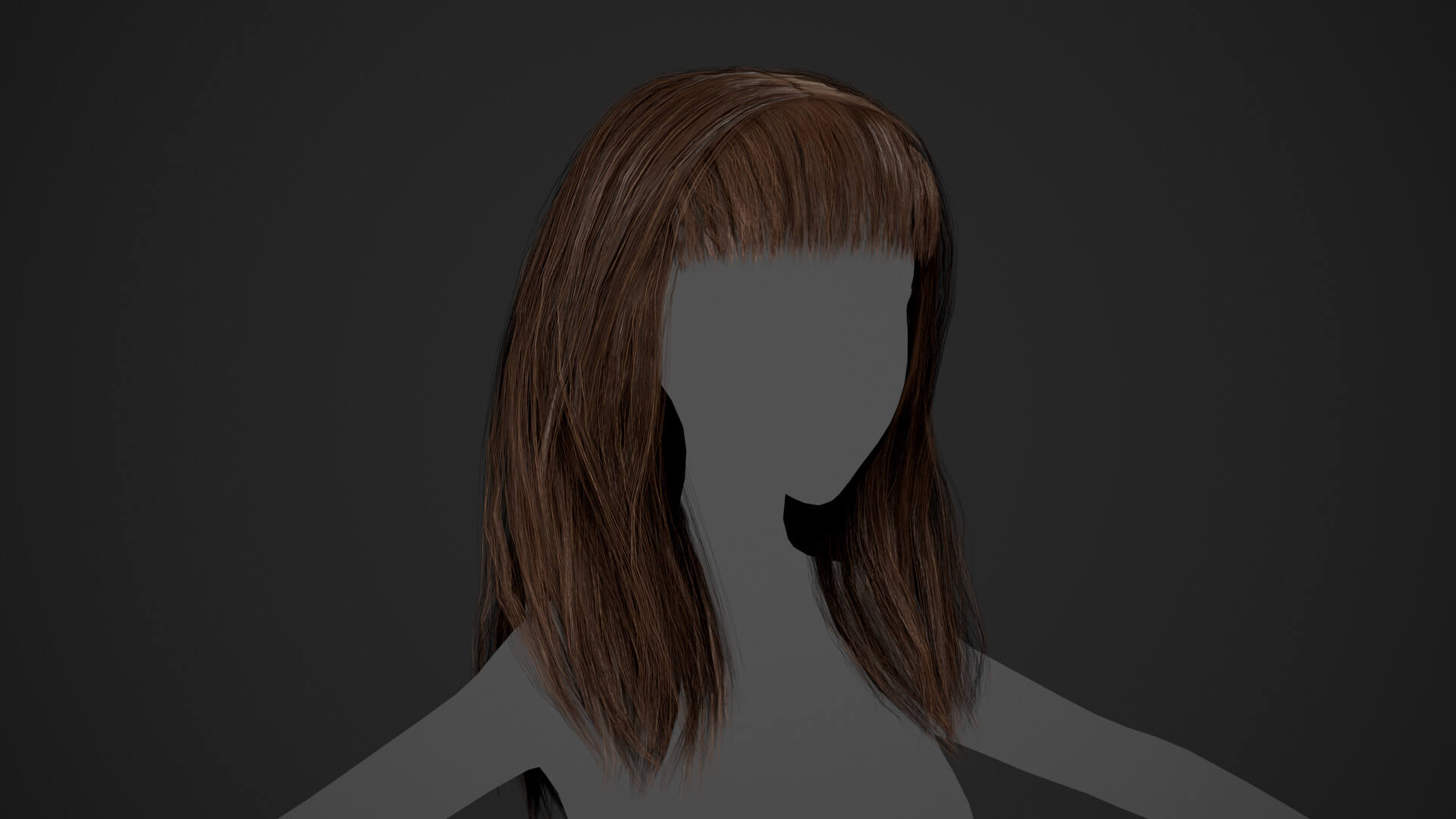 Female Hair Cards Style 3 - Long Hair 1 3D Model by CG StudioX
