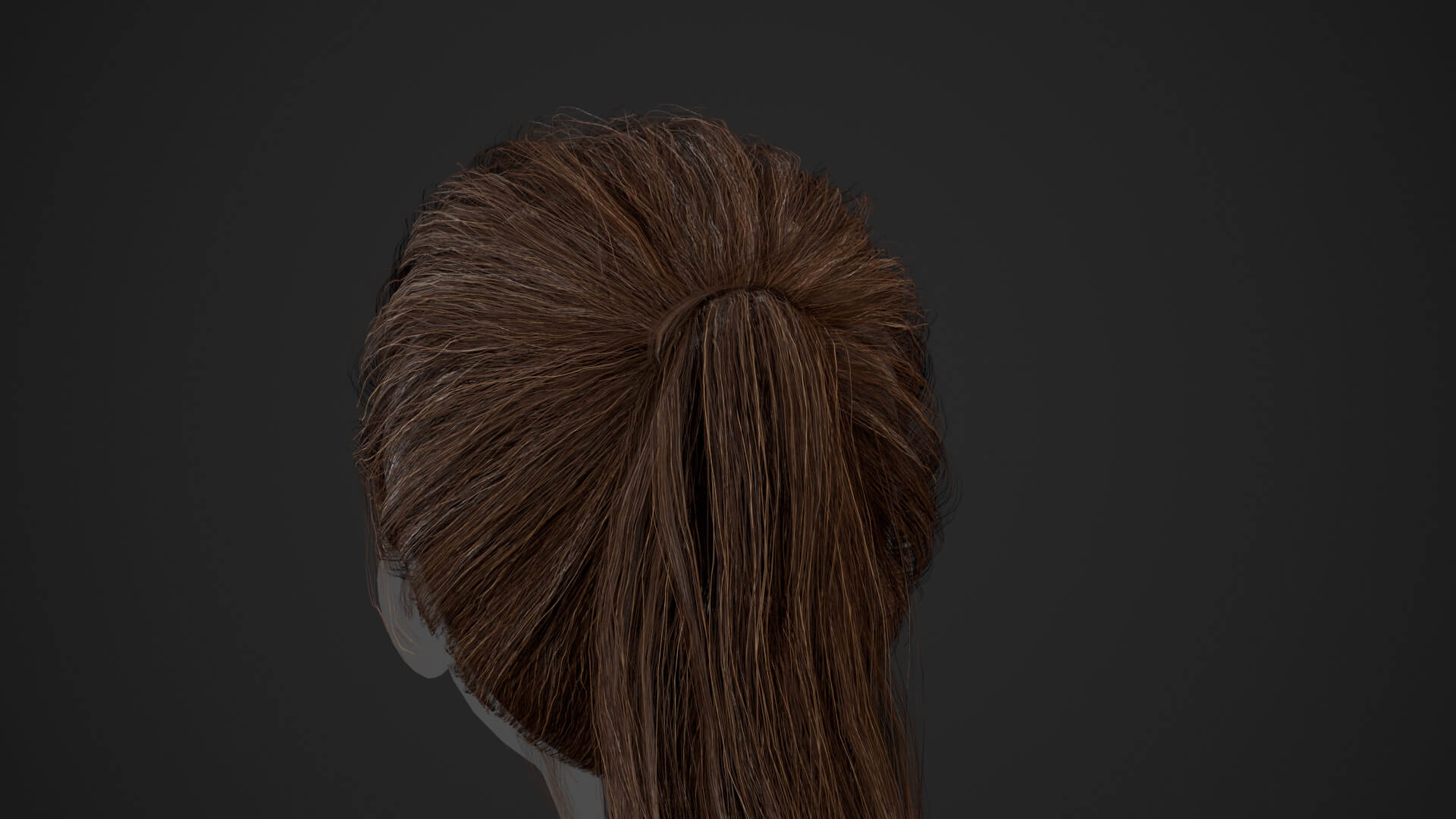 Female Hair Cards Style 4 - Ponytail 3D Model by CG StudioX