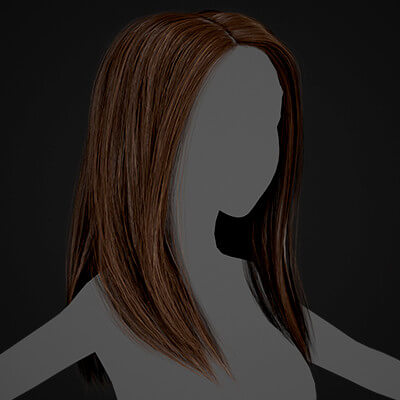 Female Hair Cards Style 5 - Long Hair 2 3D Model by CG StudioX