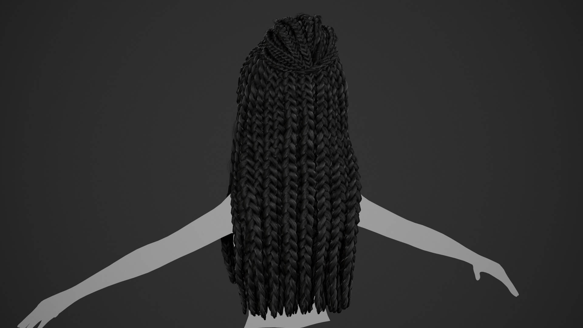 Female Hair Cards Style 7 - Braids and Knot 3D Model by CG StudioX