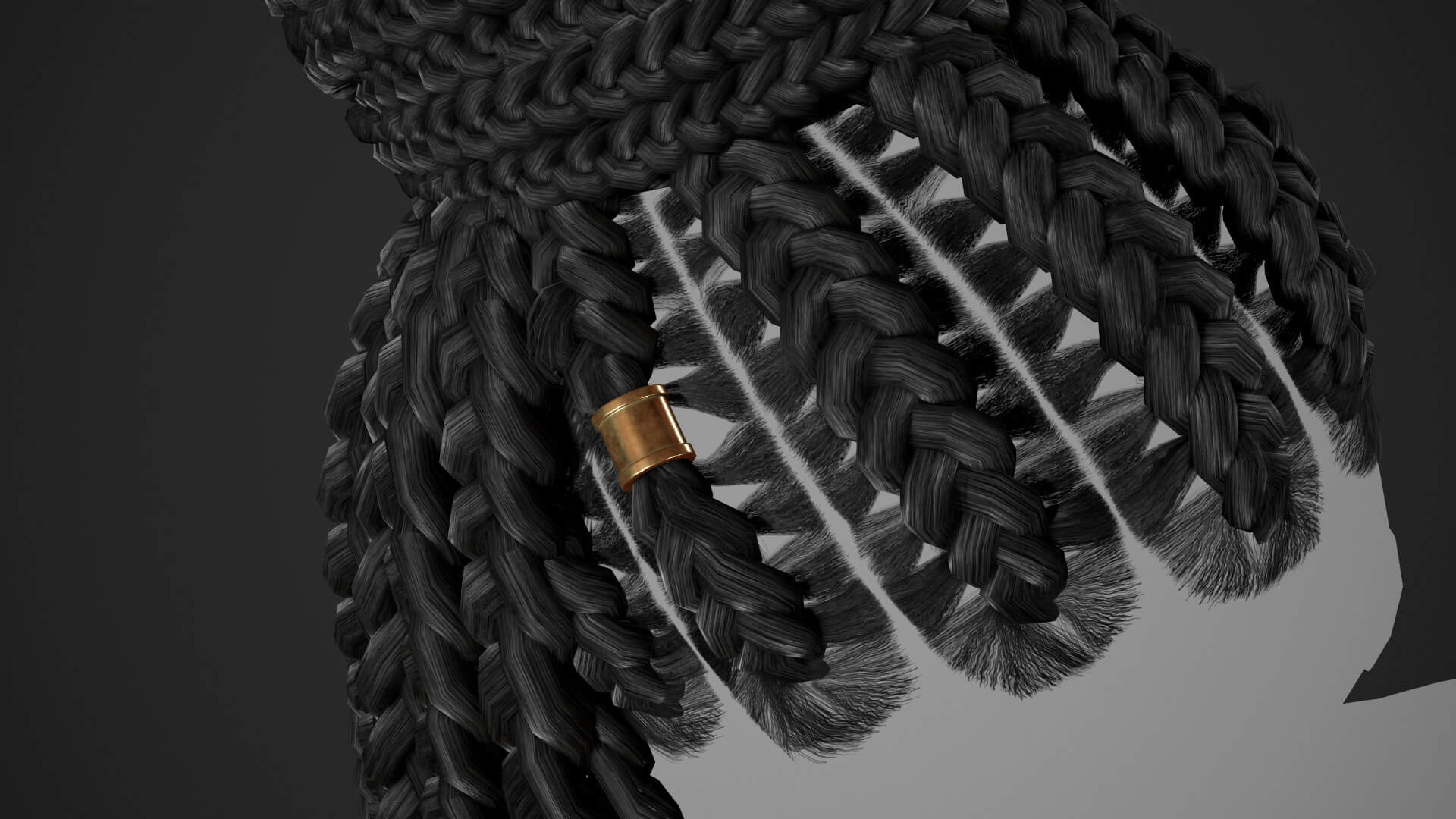 Female Hair Cards Style 8 - Braids and Knot 2 3D Model by CG StudioX