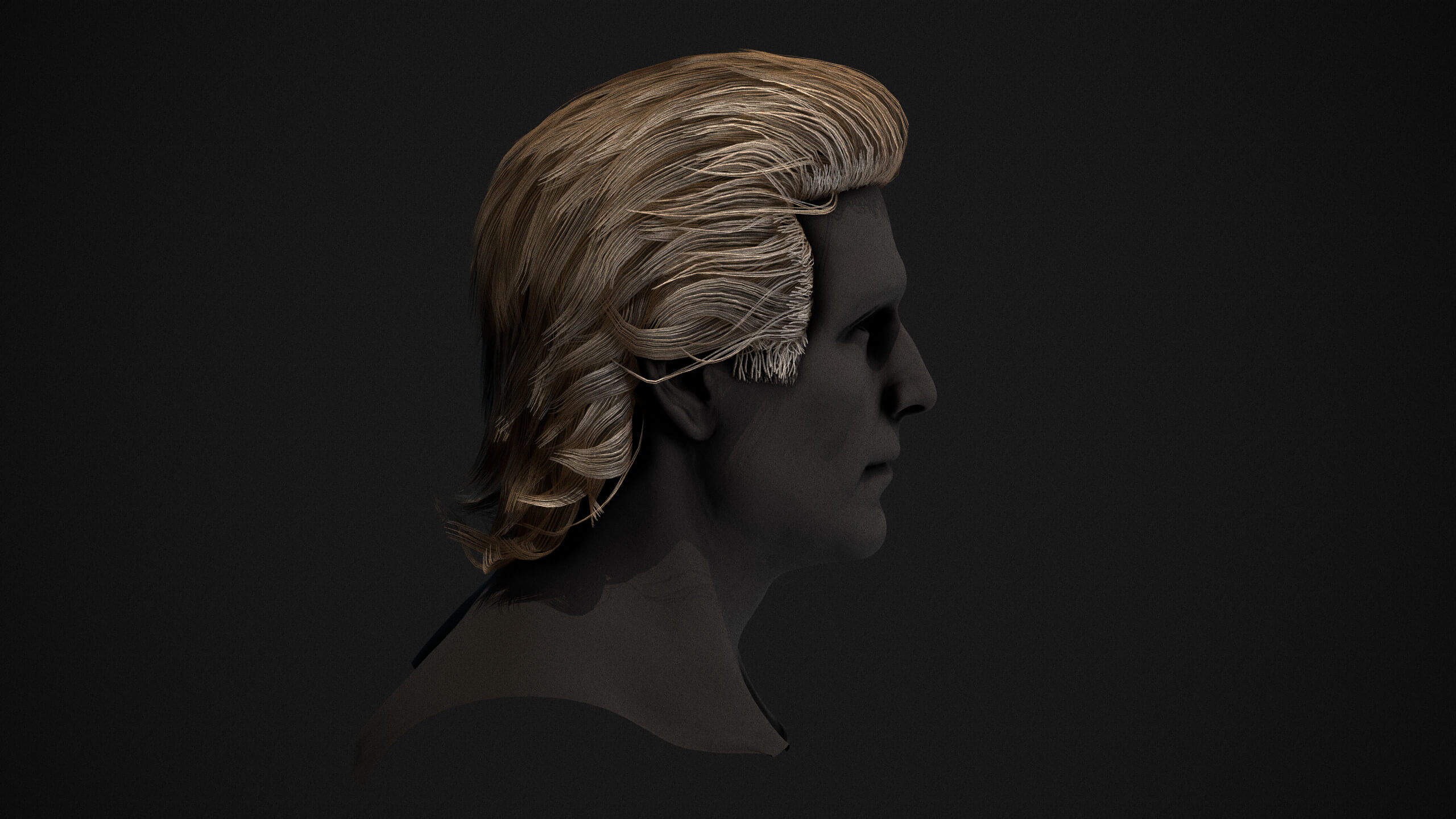 Male Hair Cards Style 1 - Slicked Back 3D Model by CG StudioX