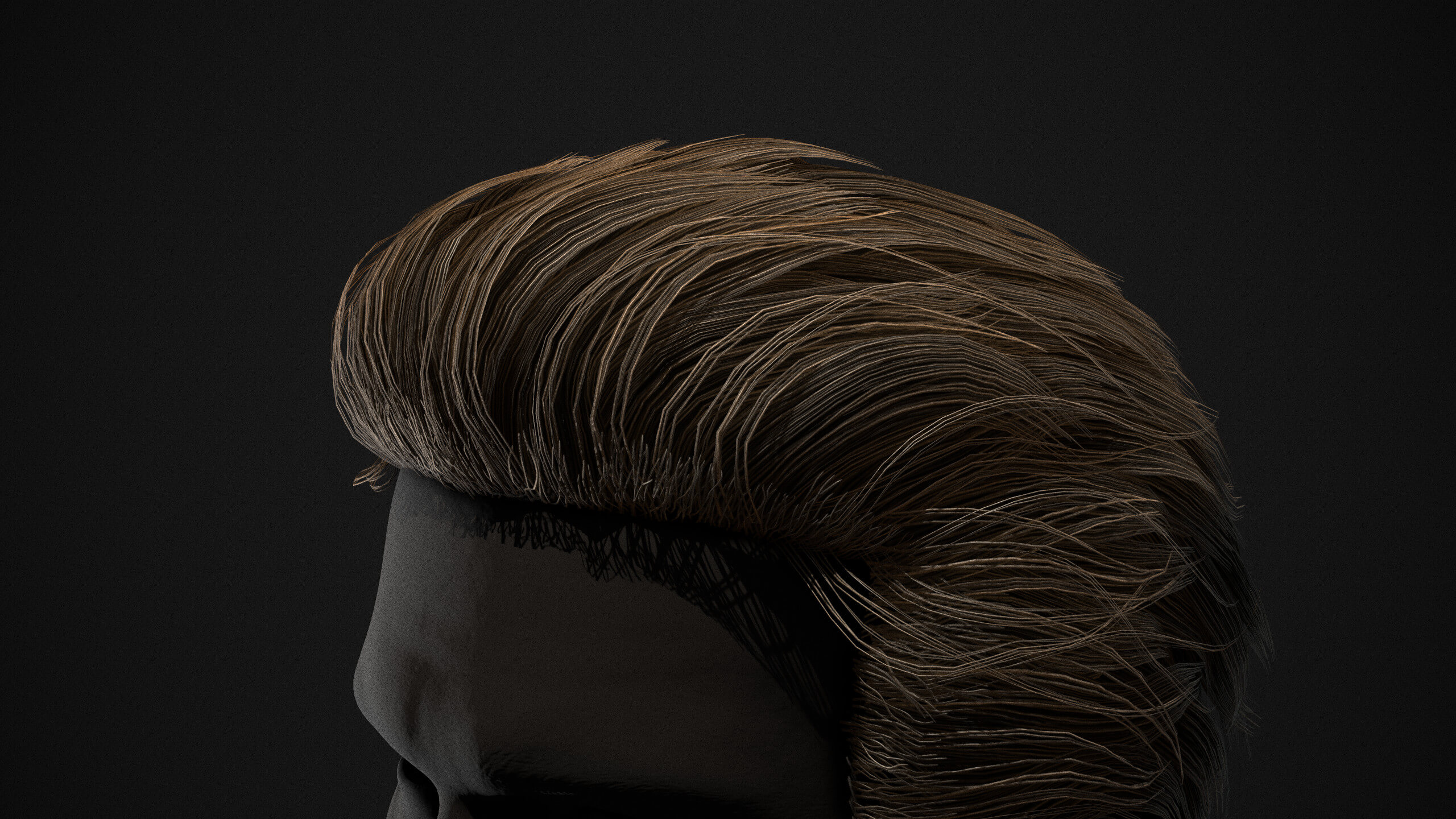 Male Hair Cards Style 1 - Slicked Back 3D Model by CG StudioX
