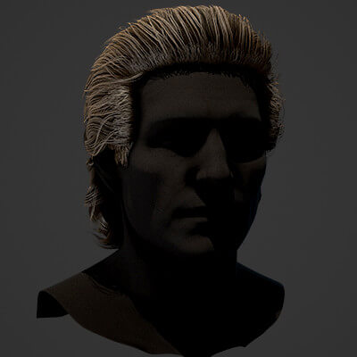 Male Hair Cards Style 1 - Slicked Back 3D Model by CG StudioX