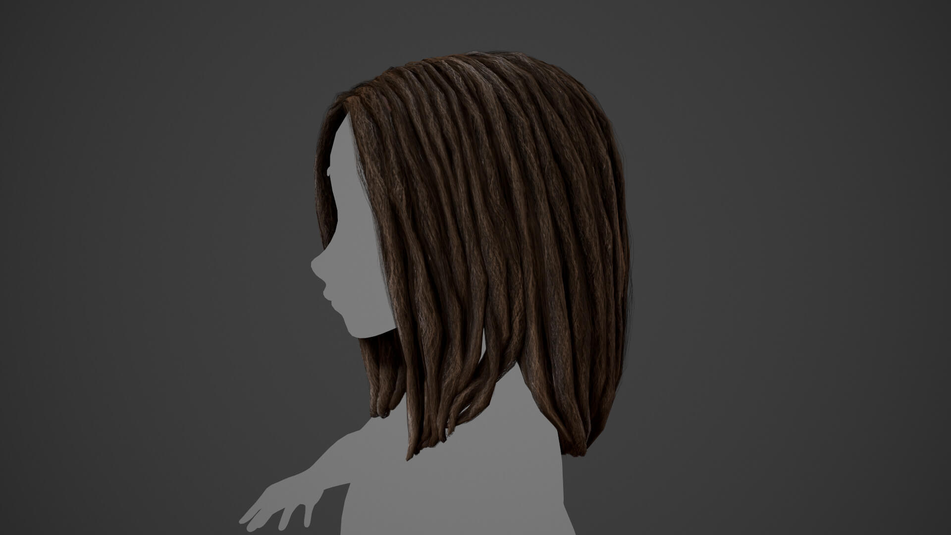Male Hair Cards Style 10 - Dreadlocks 3 3D Model by CG StudioX