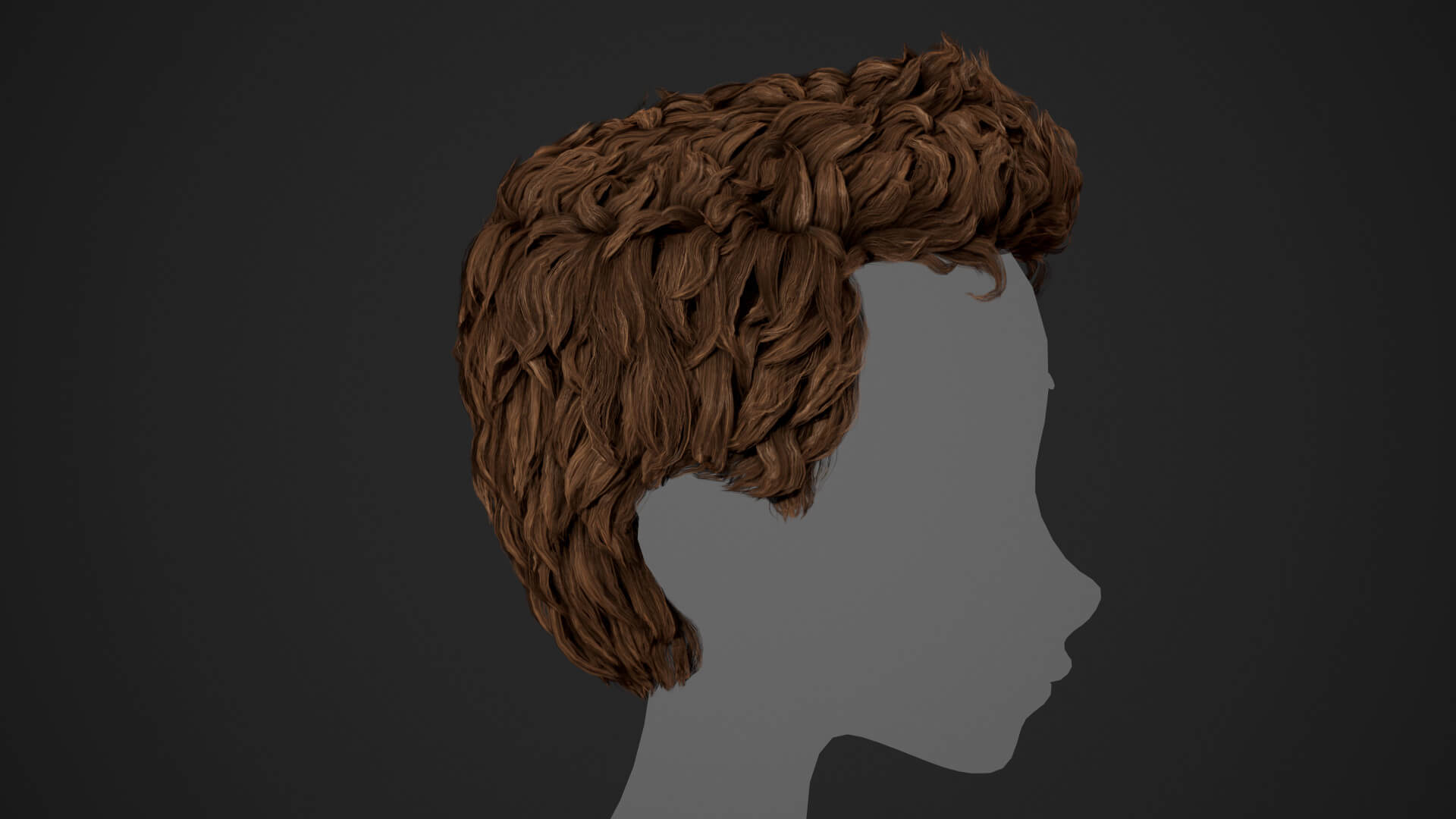 Male Hair Cards Style 5 - Wavy Hair 3D Model by CG StudioX