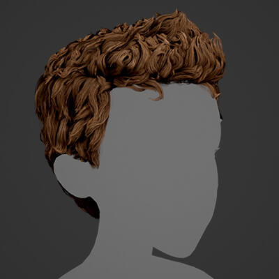 Male Hair Cards Style 5 - Wavy Hair 3D Model by CG StudioX