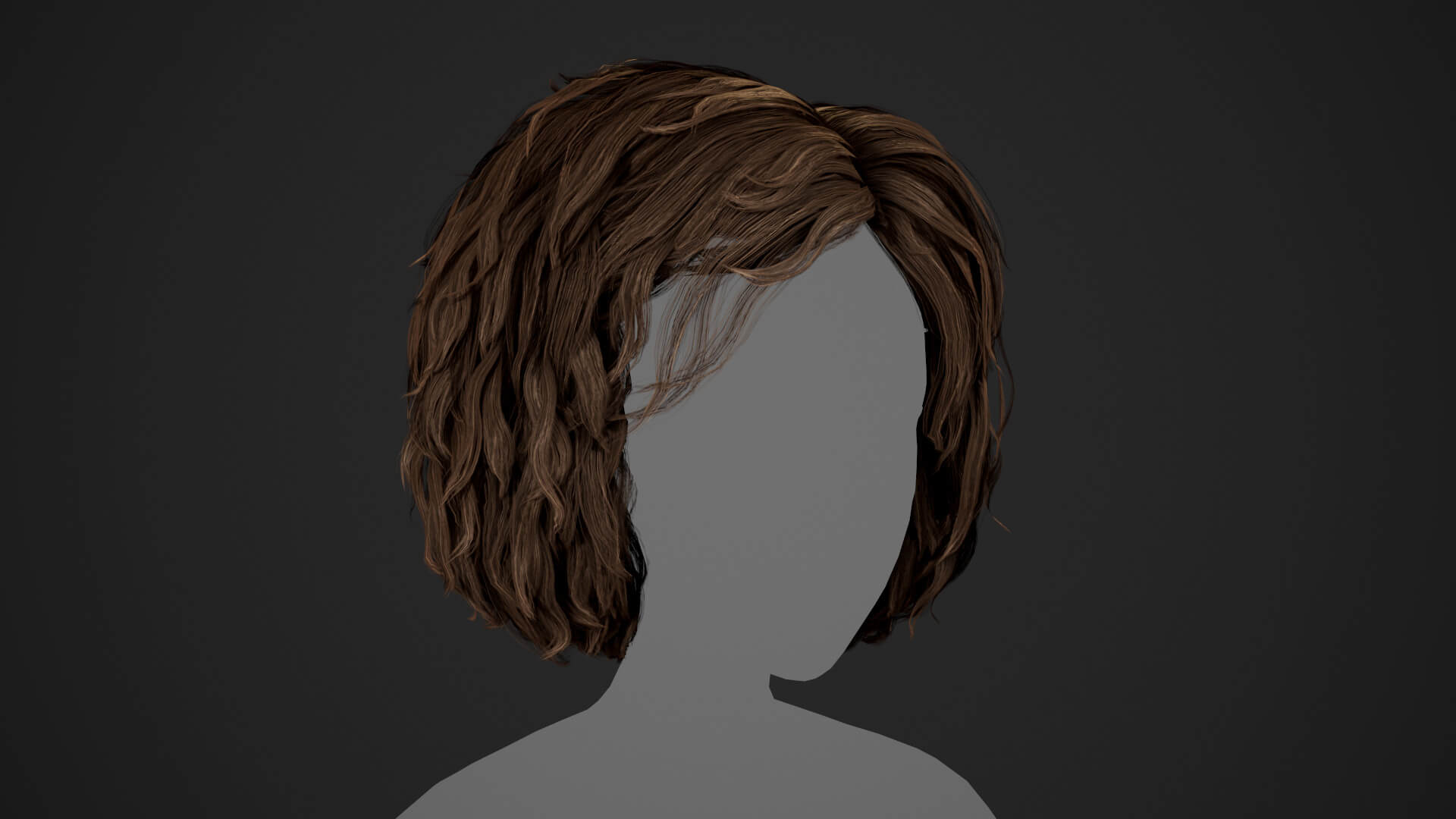 Male Hair Cards Style 7 - Curly Hair 1 3D Model by CG StudioX