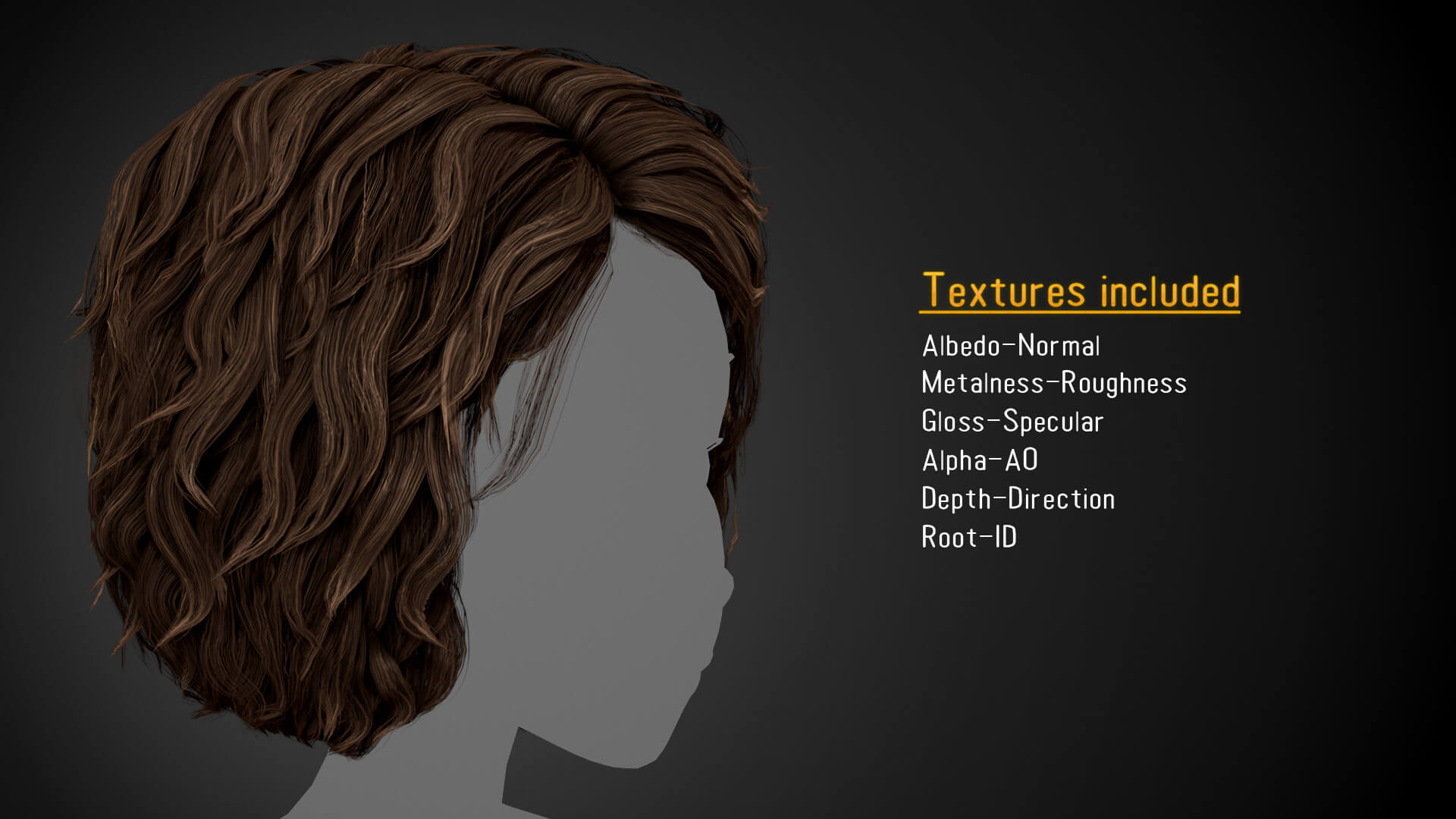 Male Hair Cards Style 7 - Curly Hair 1 3D Model by CG StudioX