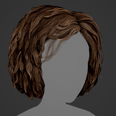 Male Hair Cards Style 7 - Curly Hair 1 3D Model by CG StudioX