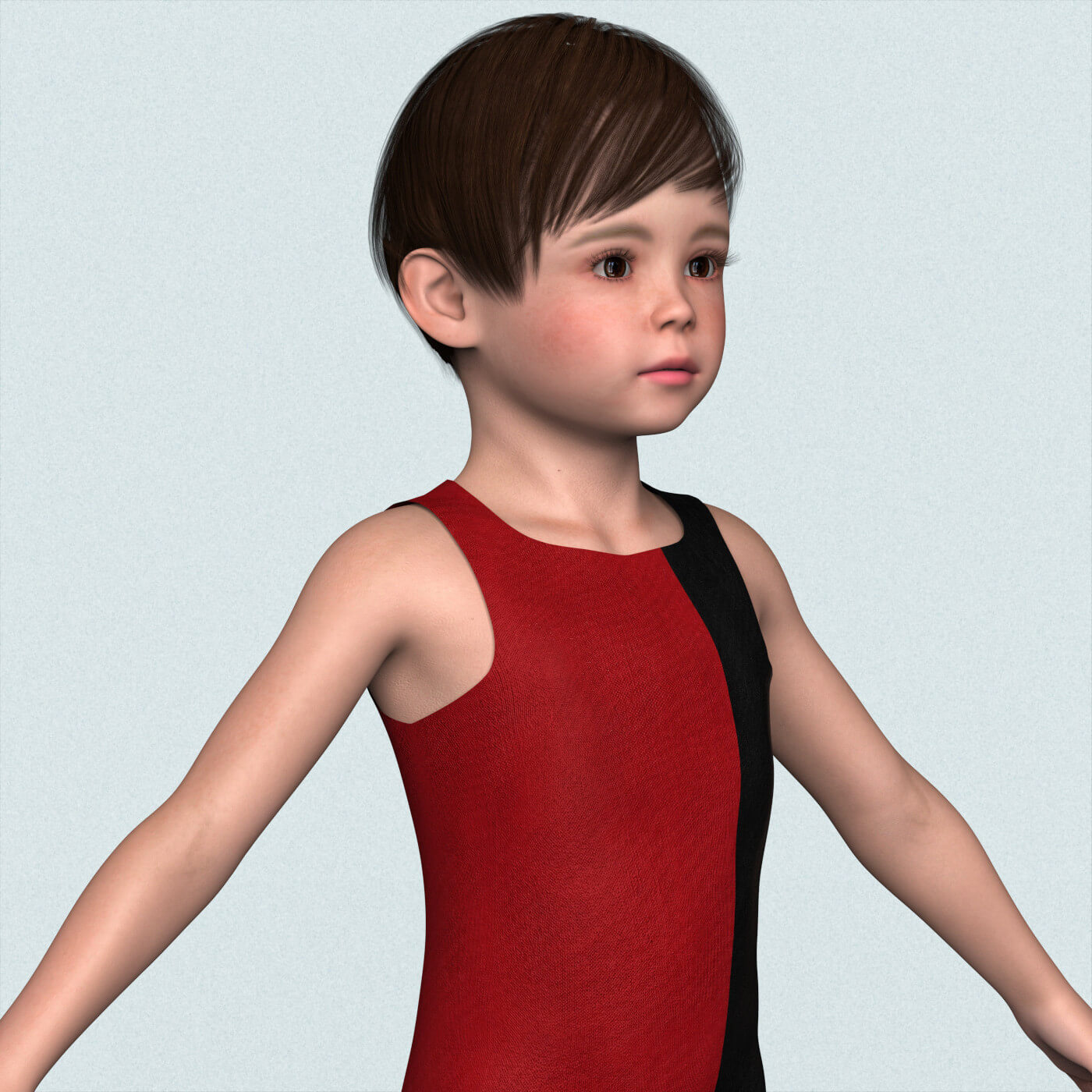 Cute Little Girl - 3D Model by cganimalworld