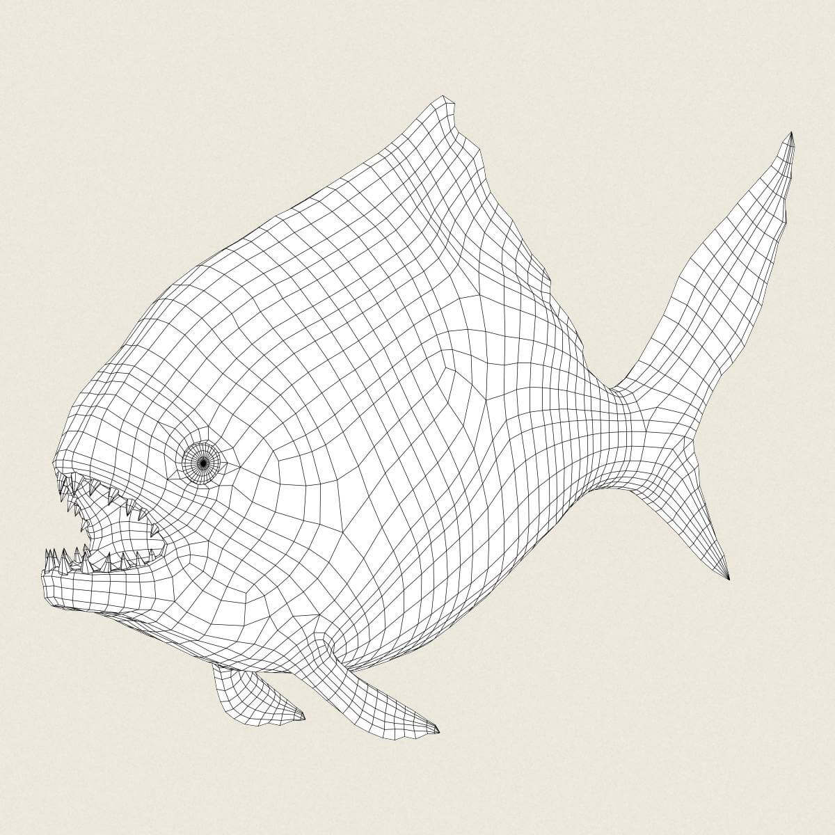 Piranha - 3D Model by cganimalworld