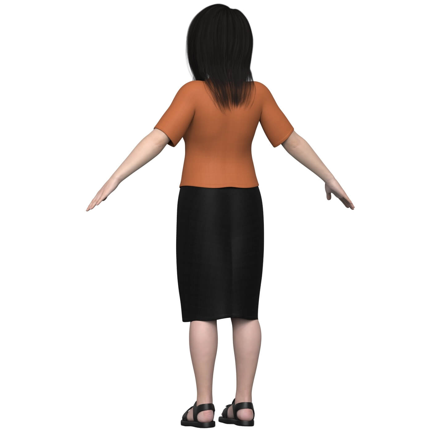 Realistic Chinese Child Girl - 3D Model by cganimalworld