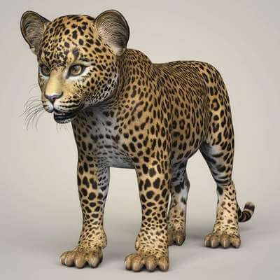 Leopard Cub - 3D Model by cganimalworld