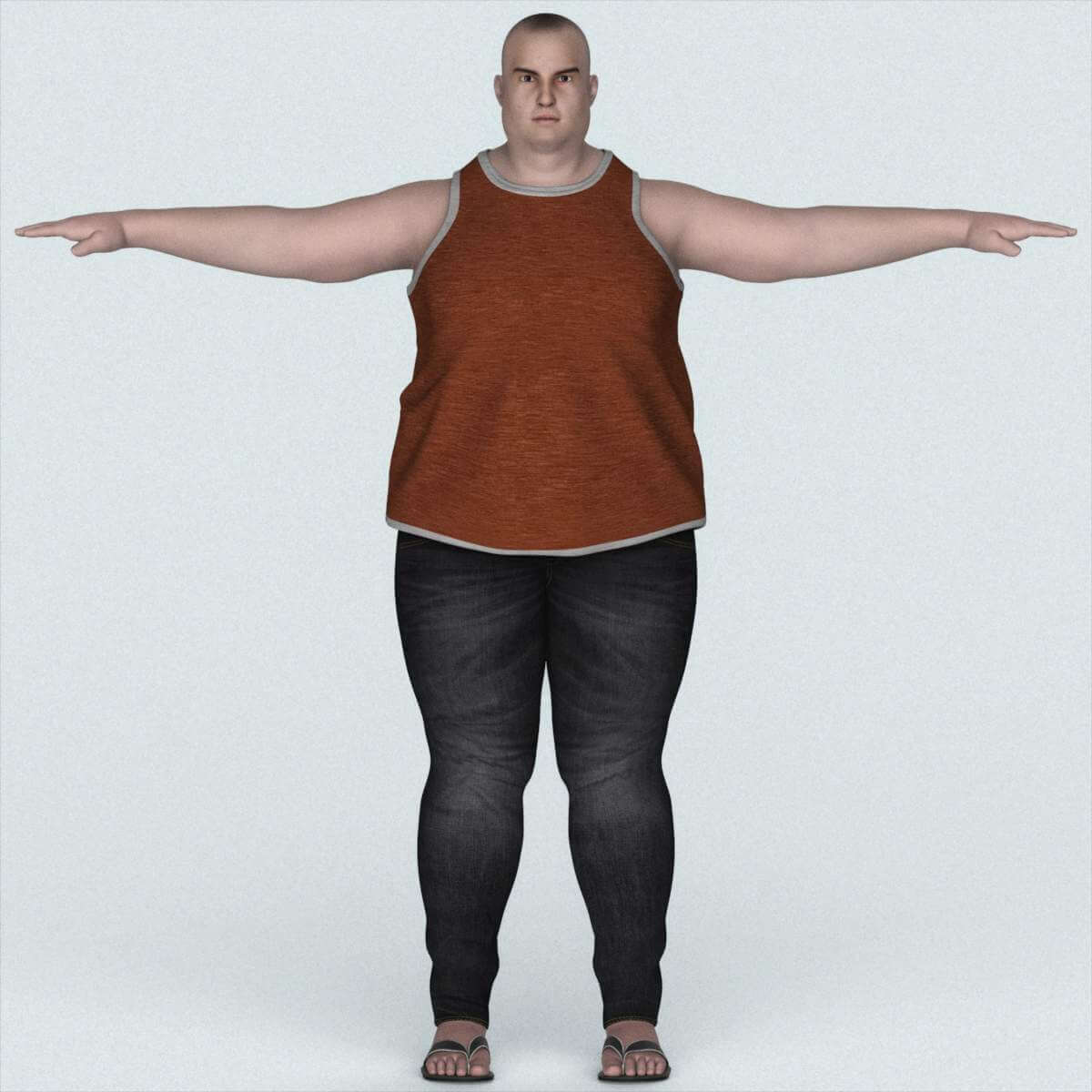 Young Fat Man - 3D Model by cganimalworld