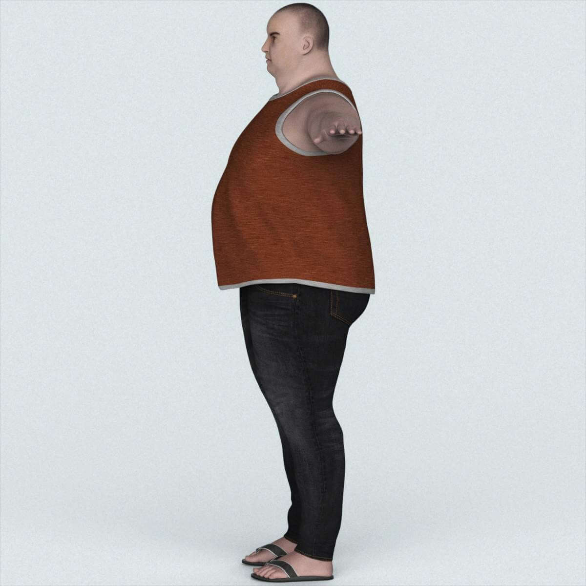 Young Fat Man - 3D Model by cganimalworld