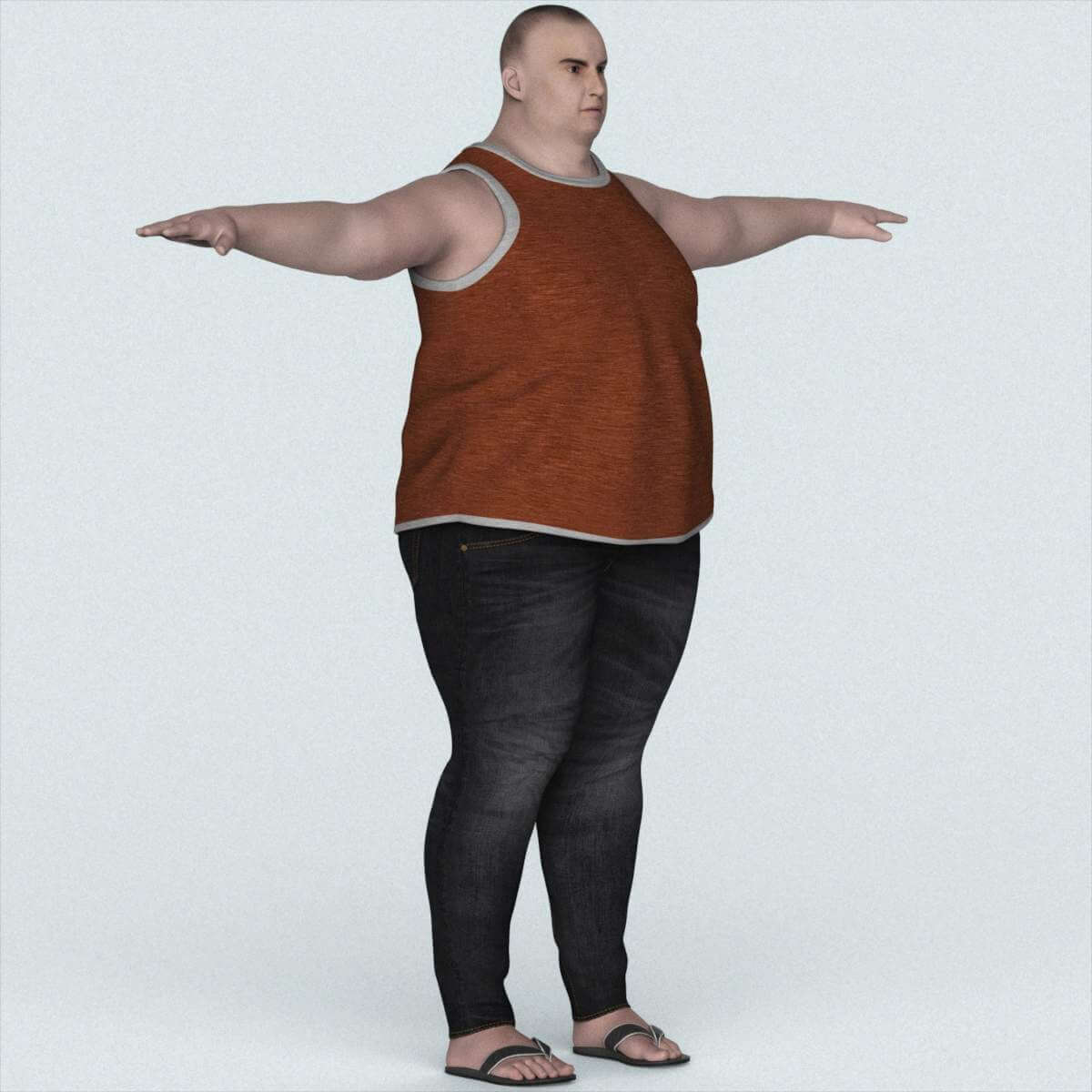 Young Fat Man - 3D Model by cganimalworld