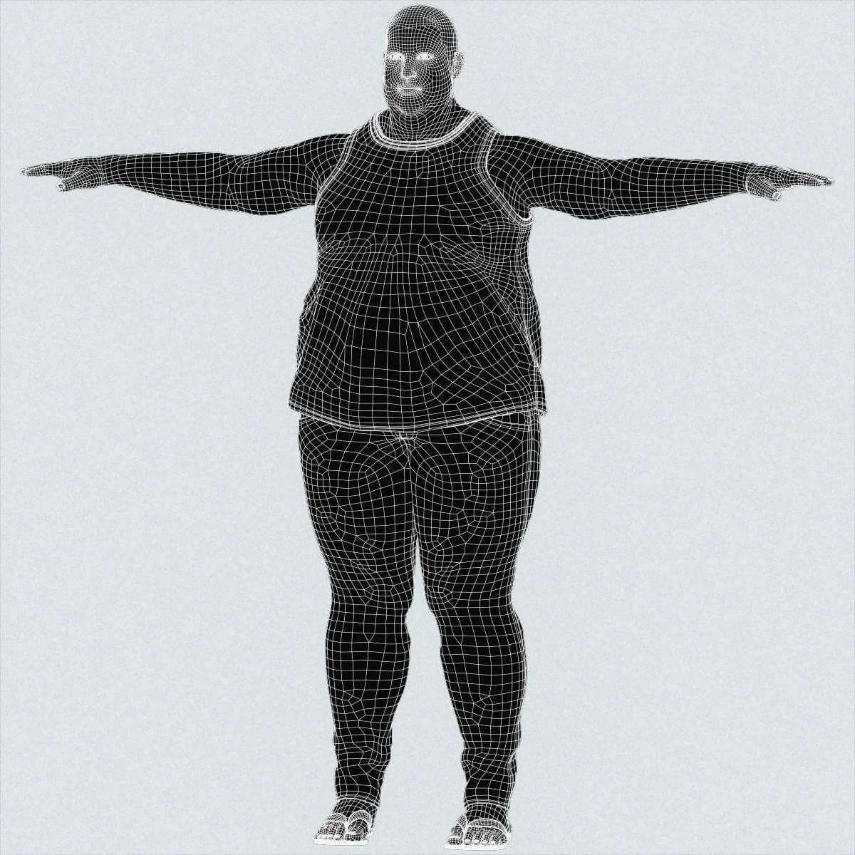 Young Fat Man - 3D Model by cganimalworld