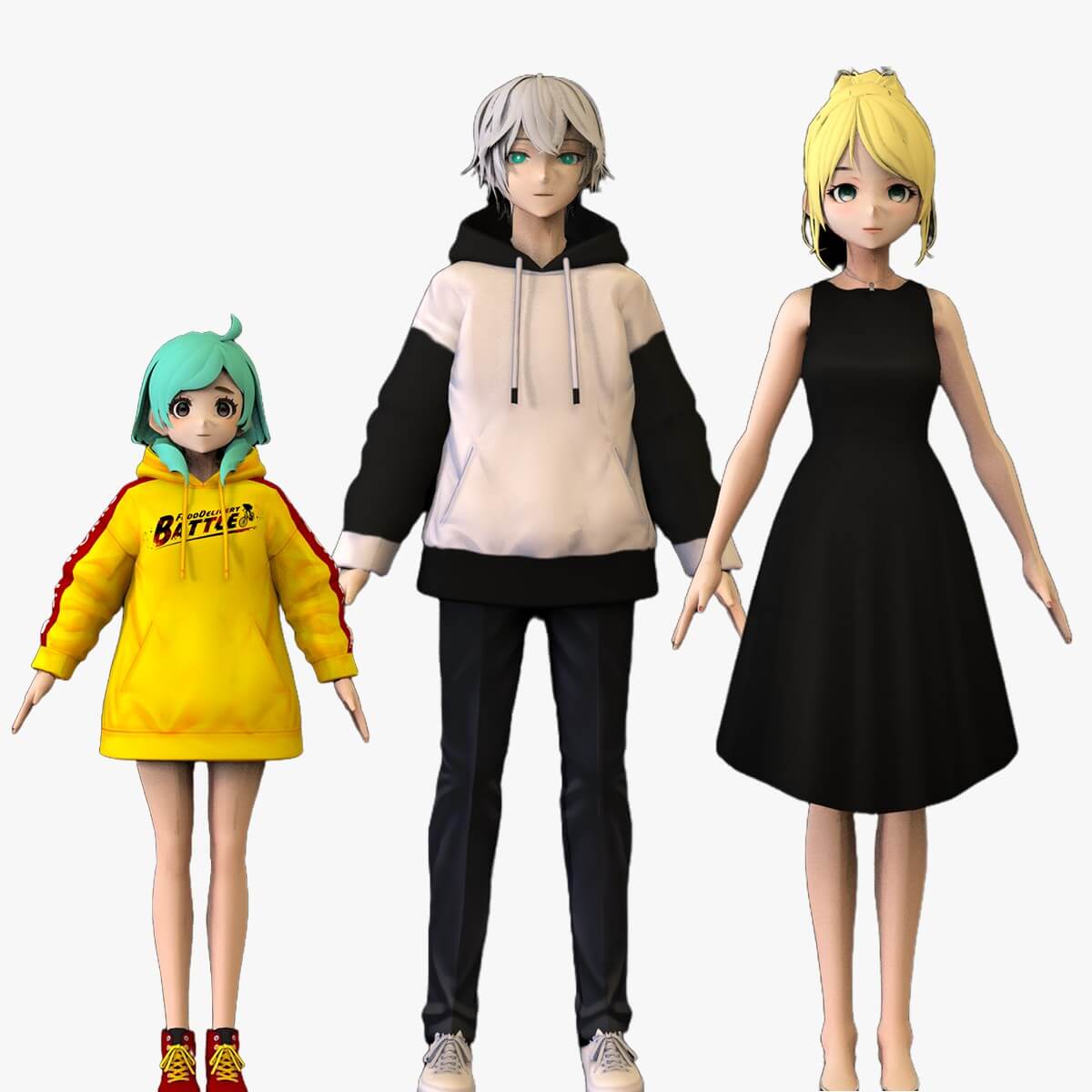 3 Cute Anime Characters Collection S4 - 3D Model by CGAnime