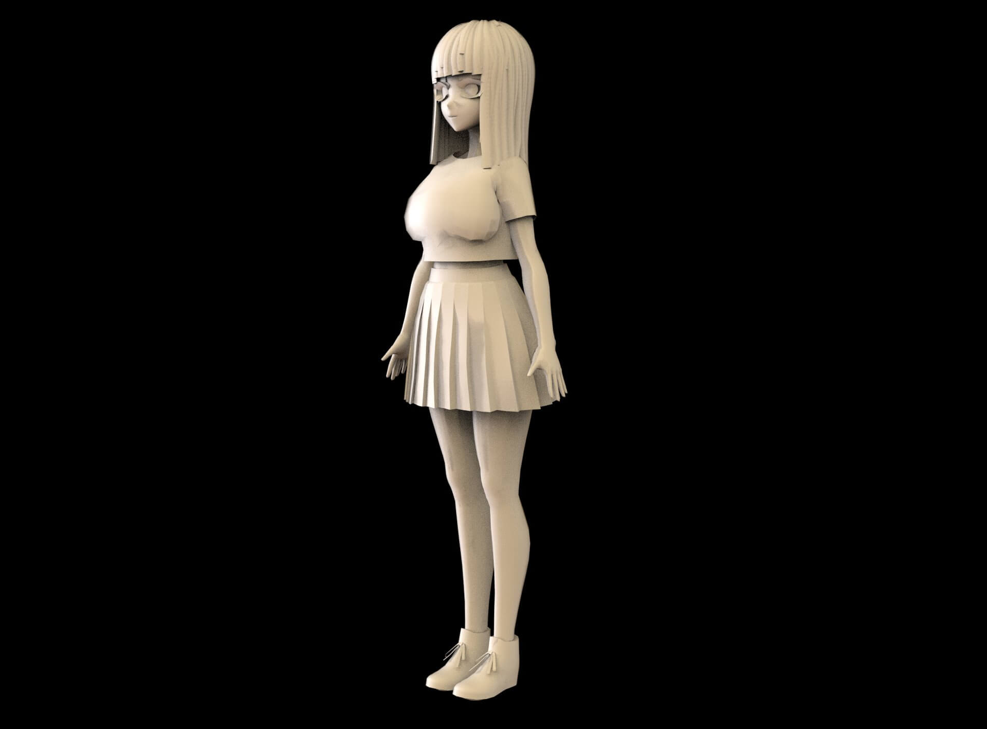 Anime Character Girl M22 - 3D Model by CGAnime