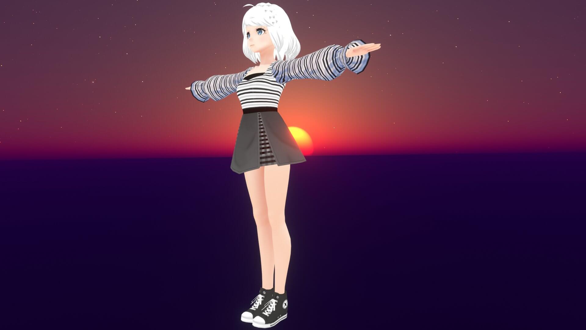 Cute Anime Girl Character - Ezume 3D Model by CGAnime