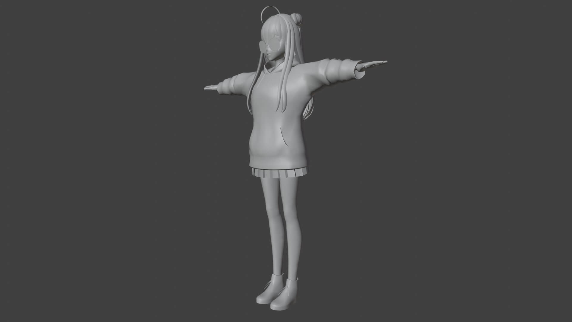 Cute Anime Girl Character - Hanako 3D Model by CGAnime