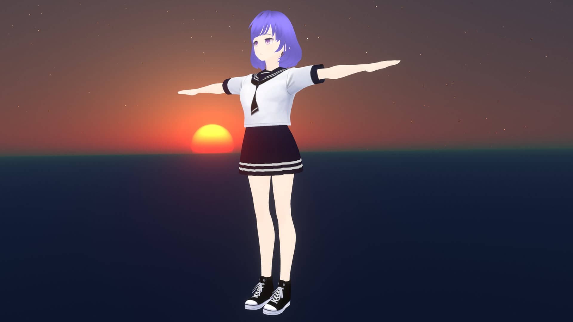 Cute Anime Girl Character - Mako 3D Model by CGAnime