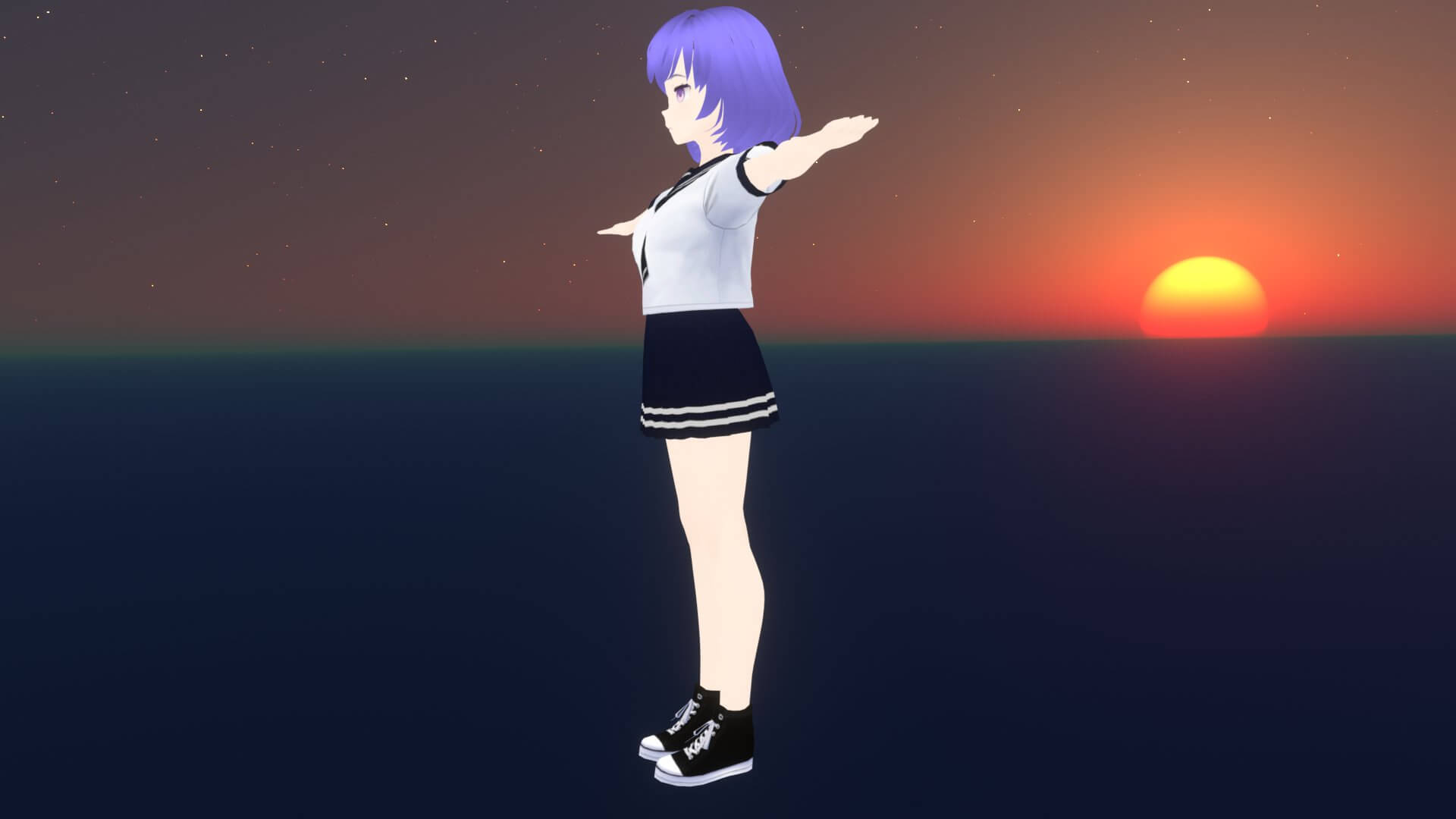 Cute Anime Girl Character - Mako 3D Model by CGAnime